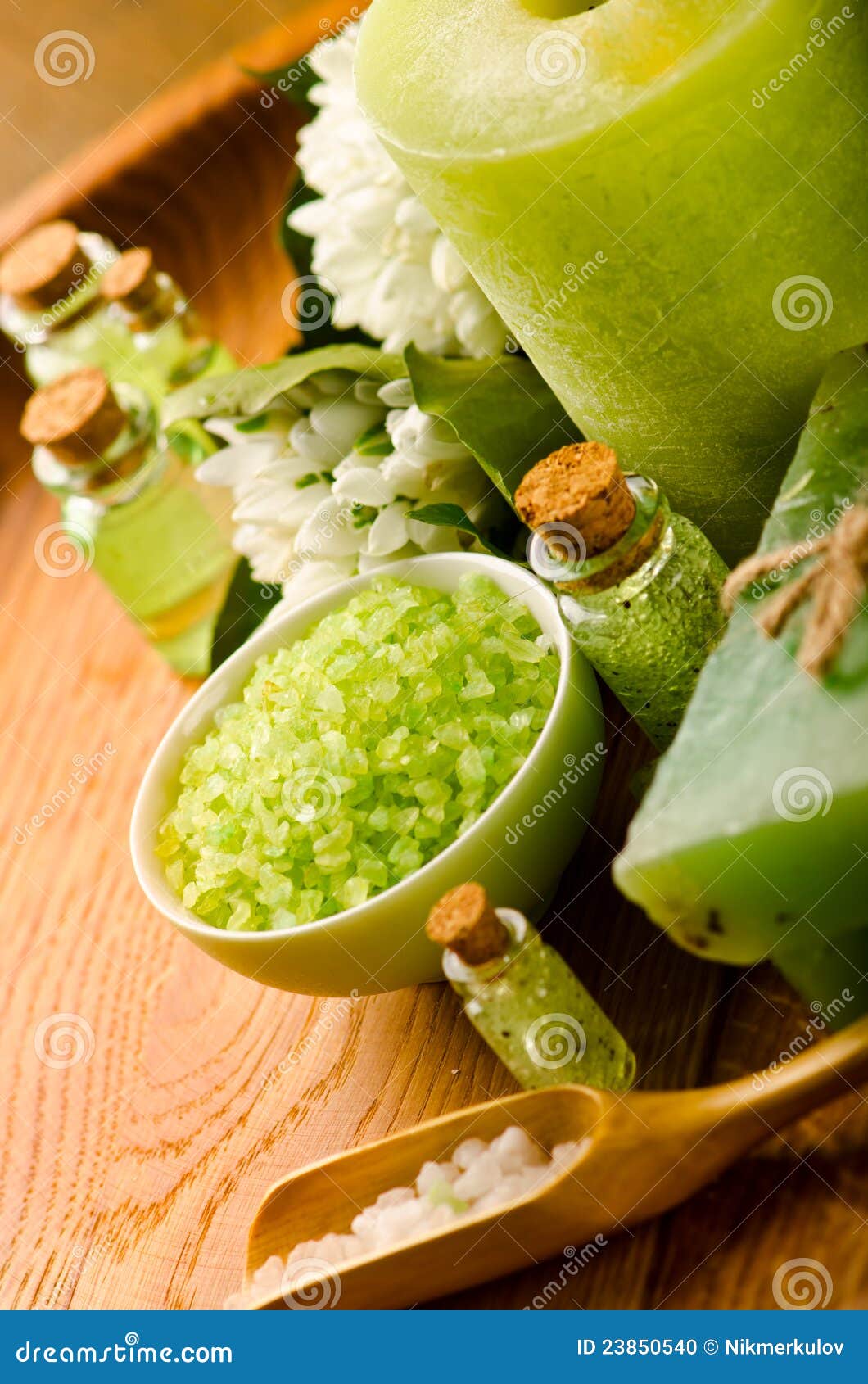 Spa. Green sea salt stock photo. Image of luxury, nature - 23850540