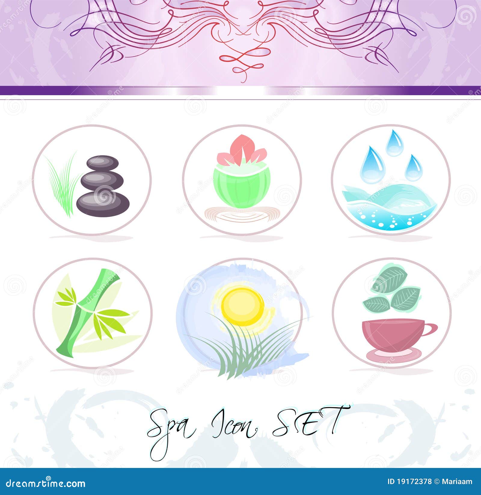 Spa icon set stock illustration. Illustration of landscape - 19172378