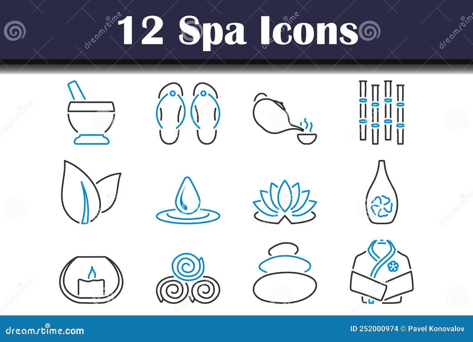 Spa Icon Set stock vector. Illustration of heat, healthy - 252000974