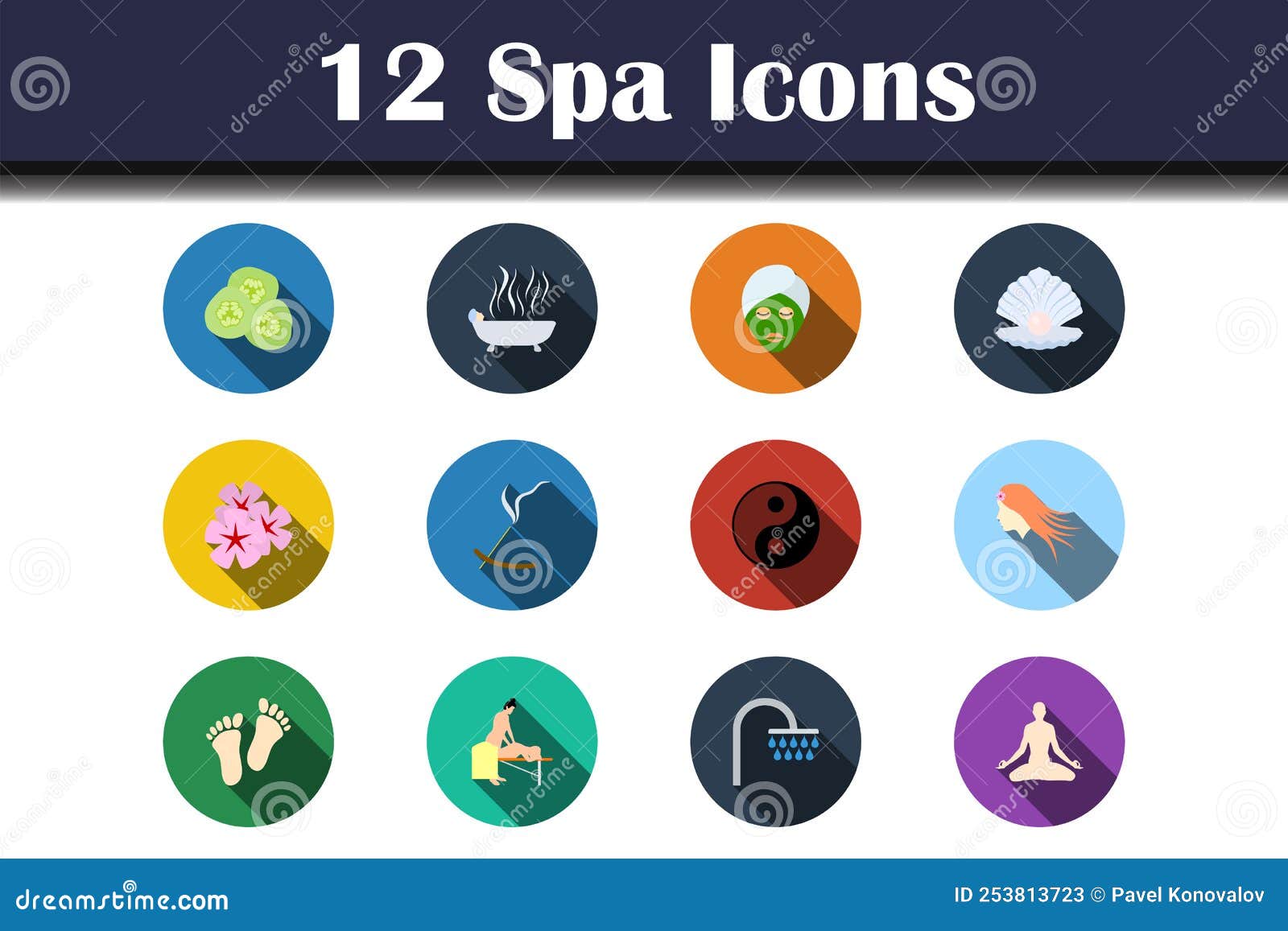 Spa Icon Set stock vector. Illustration of pearl, moisturizing - 253813723