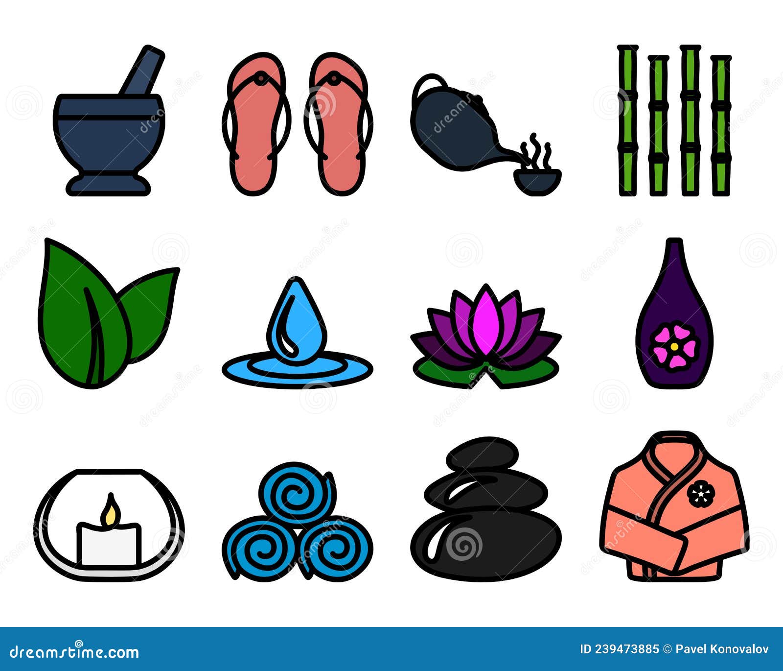 Spa Icon Set stock vector. Illustration of caticons - 239473885