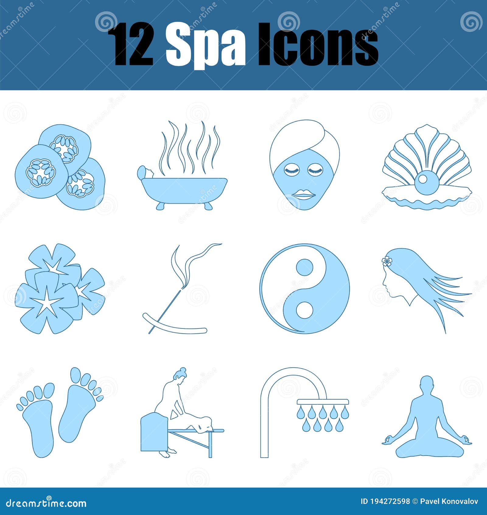 Spa Icon Set stock vector. Illustration of stick, yang - 194272598