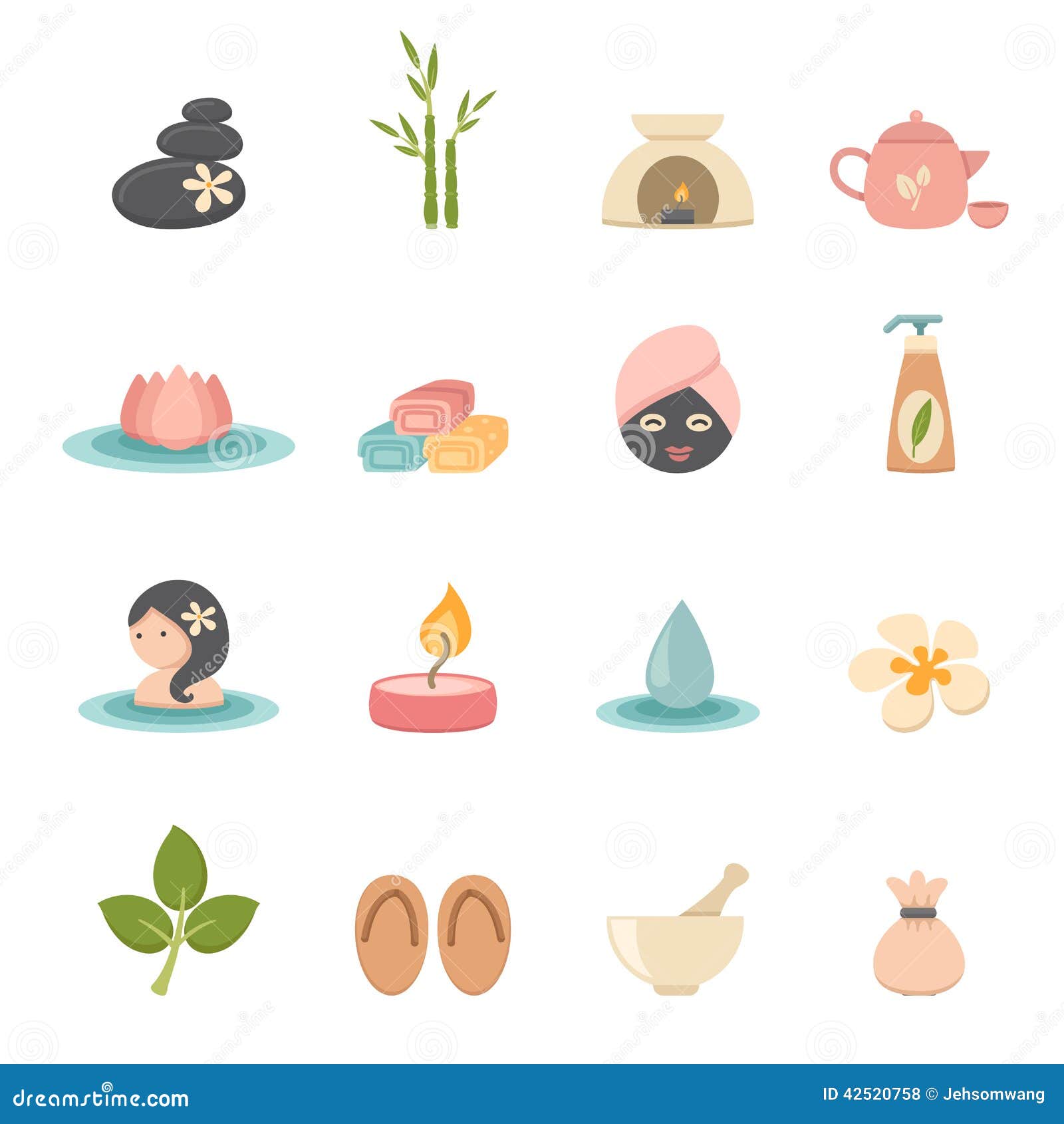 Spa icons stock vector. Illustration of lotion, health - 42520758
