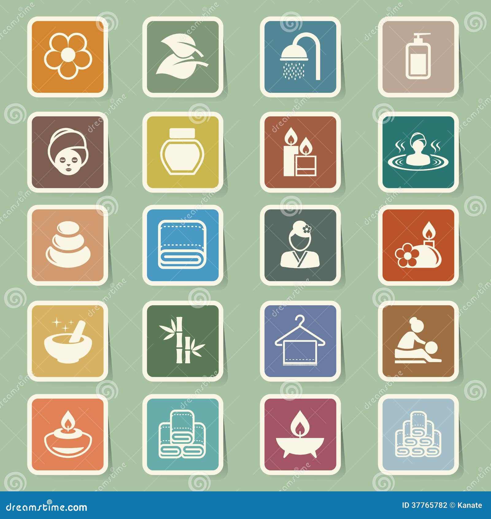 Spa icons set stock vector. Illustration of icons, herbal - 37765782