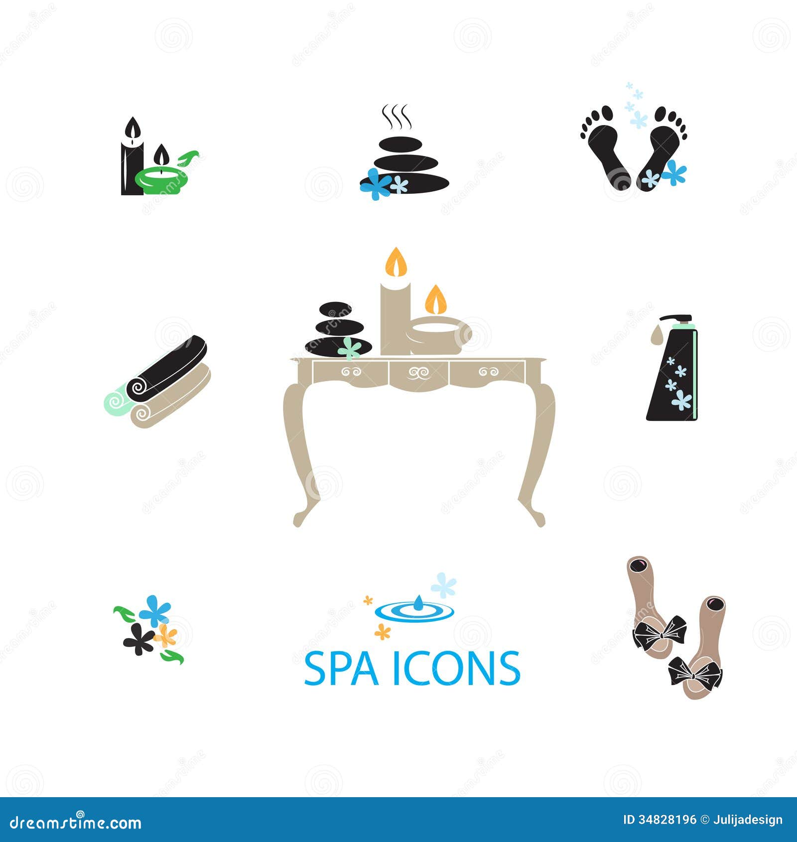 Spa icons set stock illustration. Illustration of pure - 34828196
