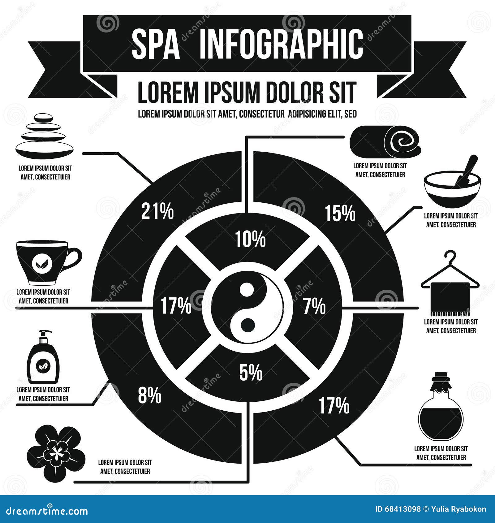 Spa Infographic, Simple Style Stock Vector - Illustration of cosmetic ...