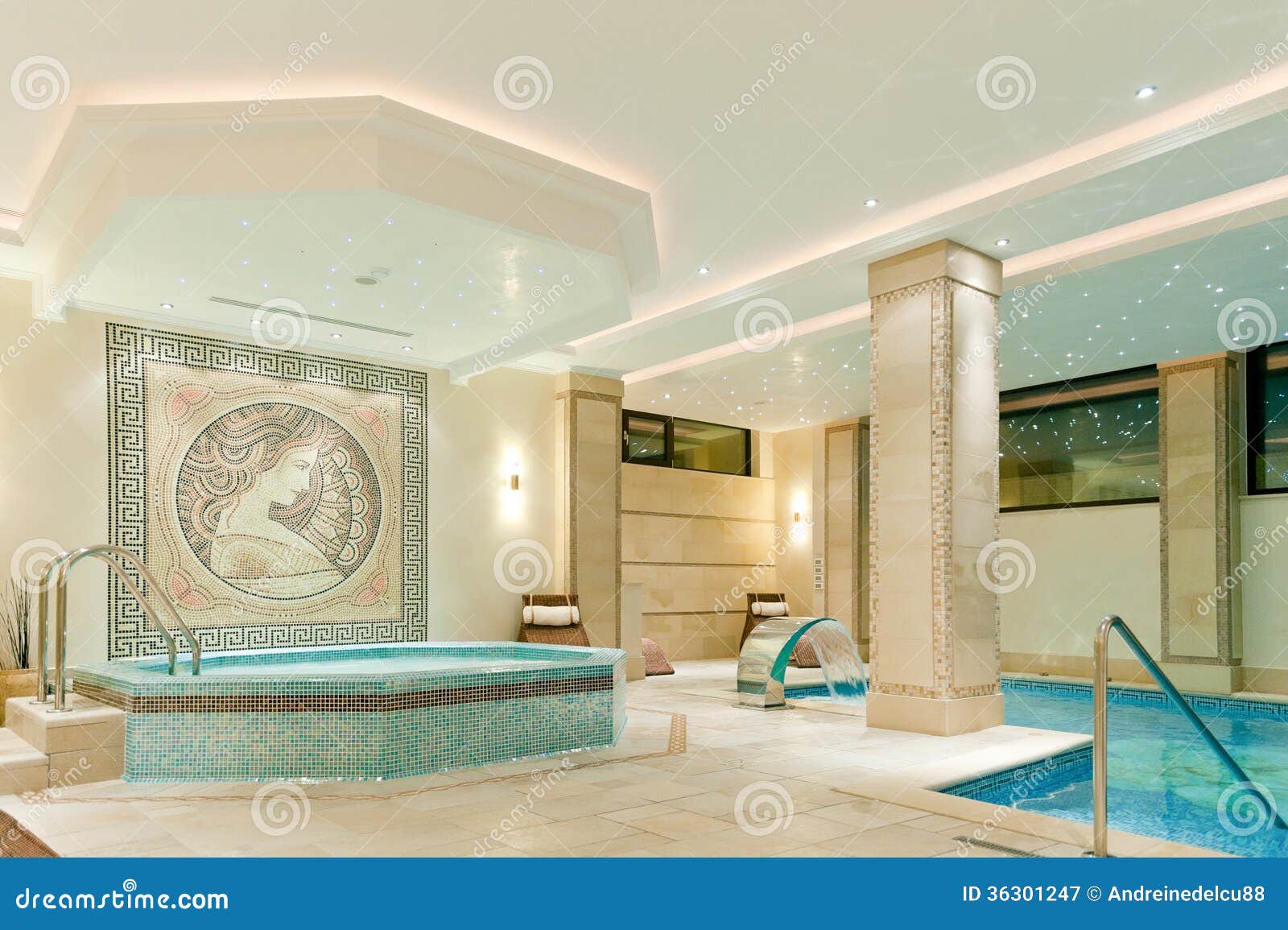 Spa Interior in a Modern Hotel Stock Image - Image of steam, sauna ...
