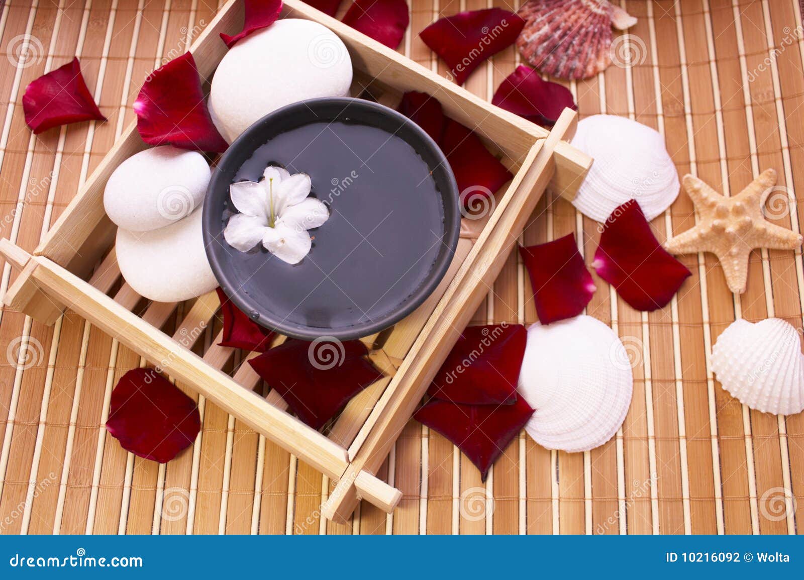 Spa items on bamboo mat stock photo. Image of cleanse - 10216092
