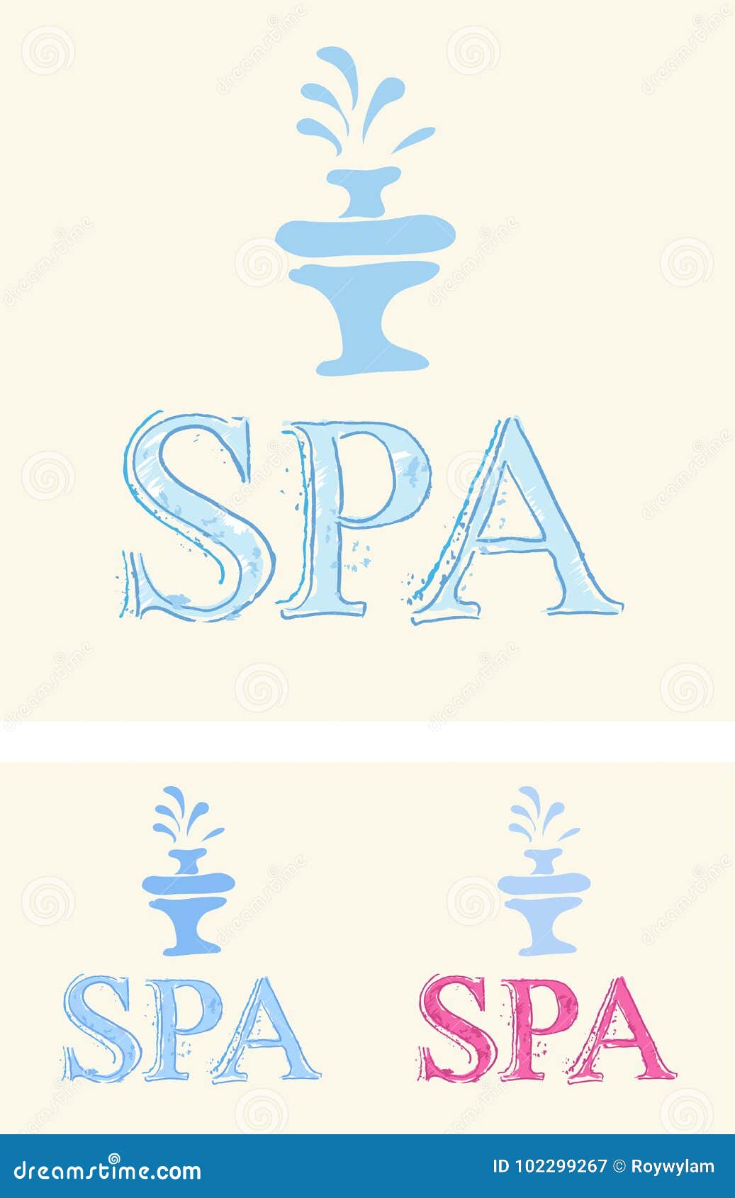 SPA Logo with Fountain Symbol Stock Vector - Illustration of icon ...