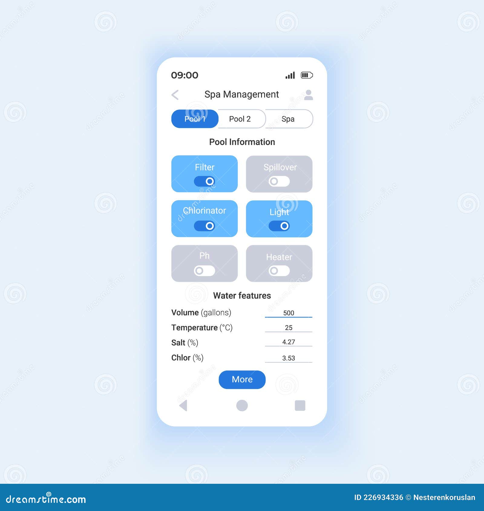 Spa Management App Smartphone Interface Vector Template Stock Vector ...