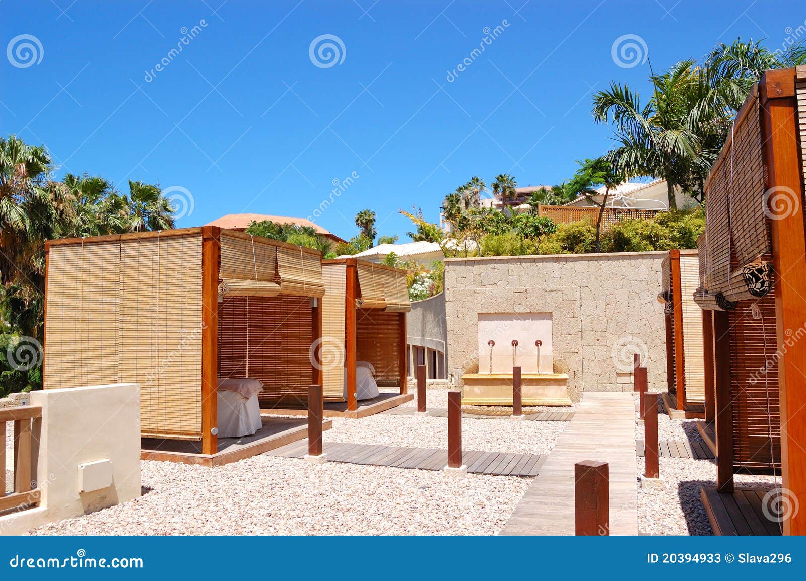 SPA Massage Huts at Luxury Hotel Stock Image - Image of resort ...