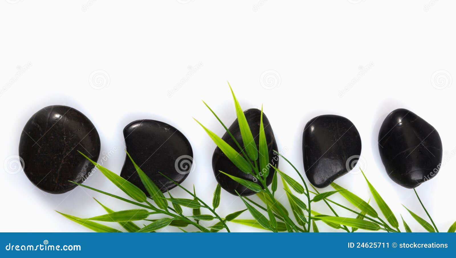 Spa Massage Stones And Bamboo Leaves Stock Image Image Of Smooth Texture 24625711