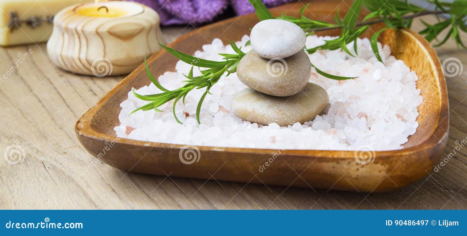 Spa Massage Stones and Bath Salt, Spa Therapy and Wellness Setting ...