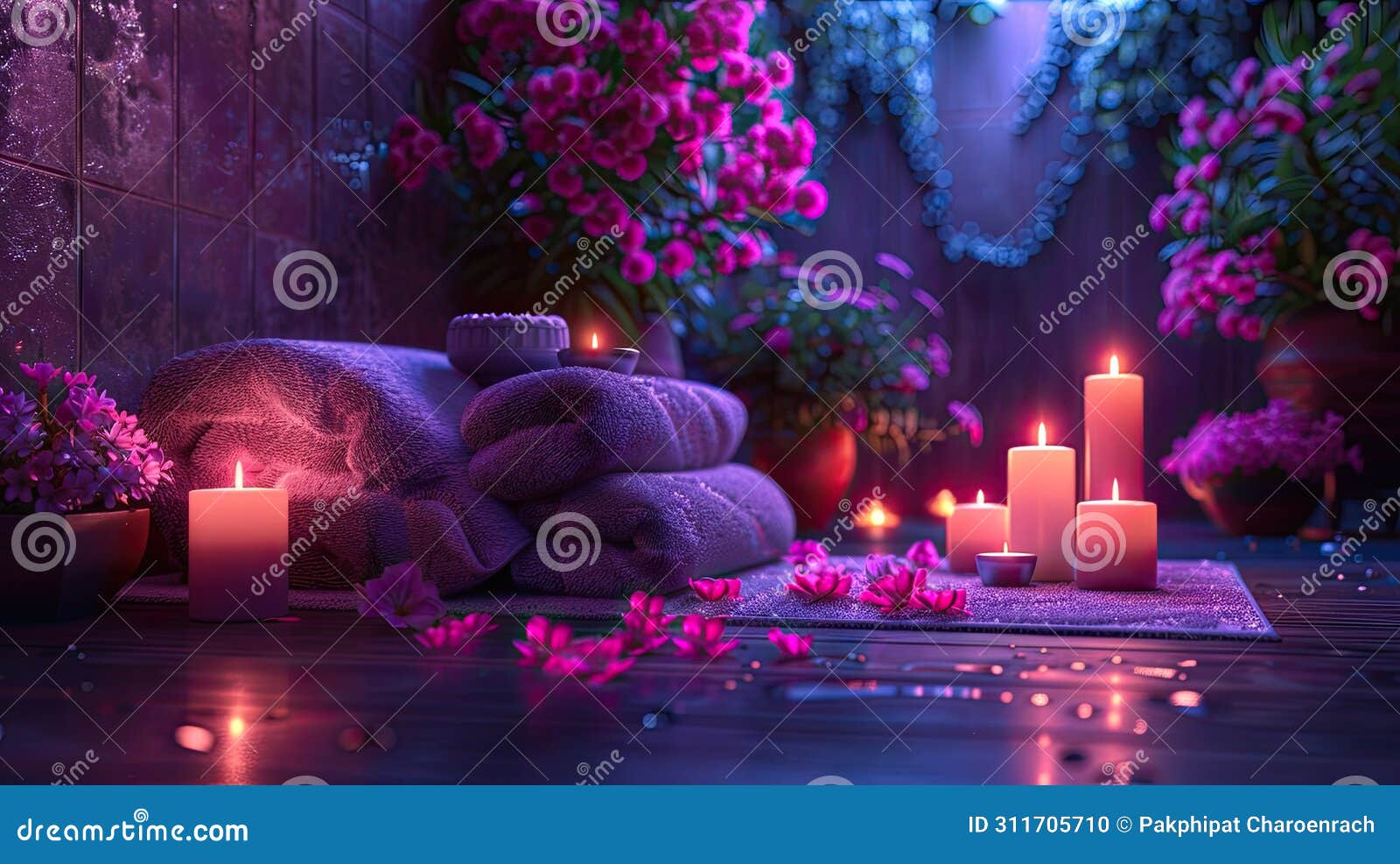 Spa - Natural Alternative Therapy with Massage Stones and Waterlily in ... Spa - Natural Alternative Therapy with Massage Stones and Waterlily in ...