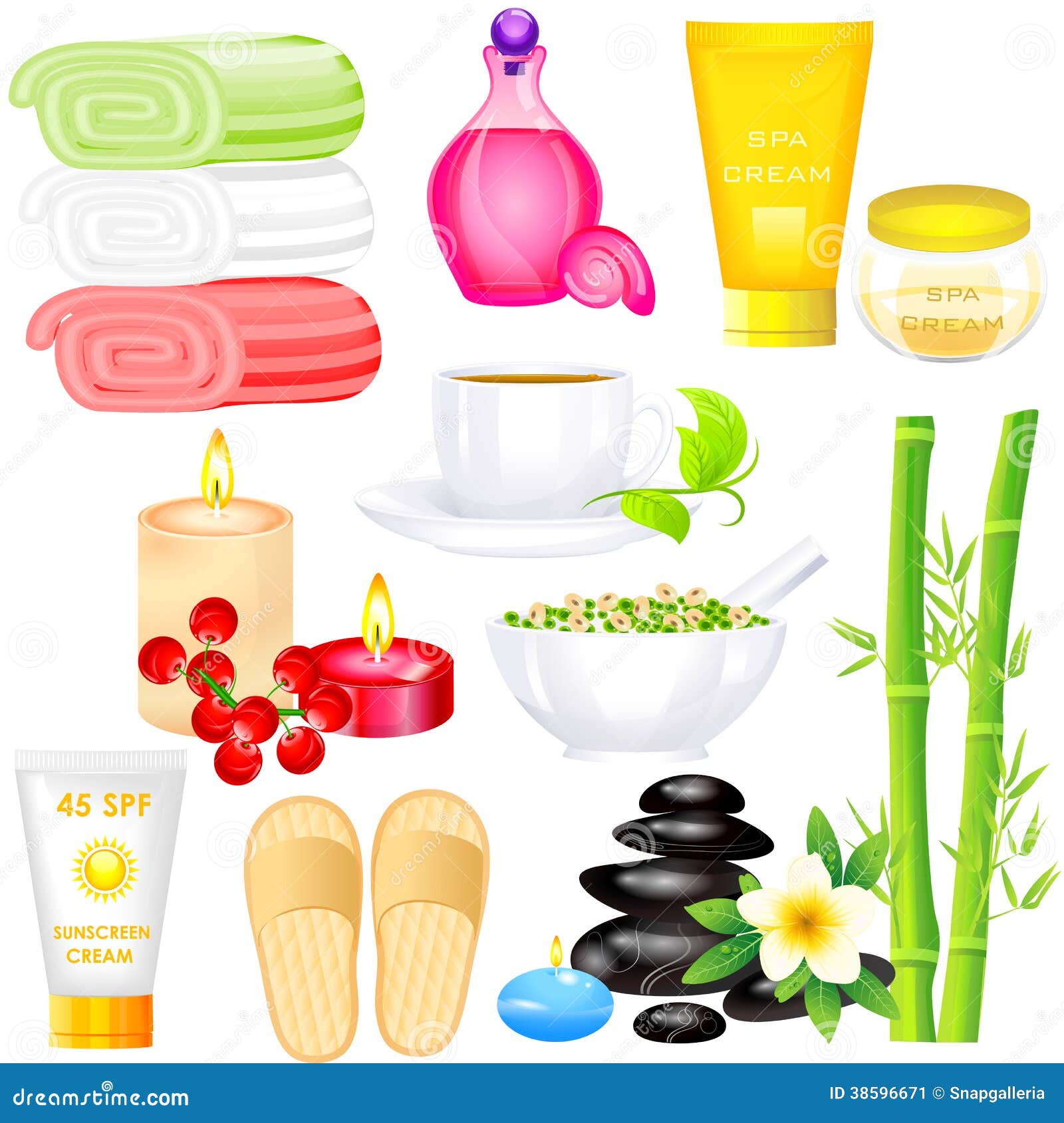 Spa Object stock vector. Illustration of aroma, leaf - 38596671