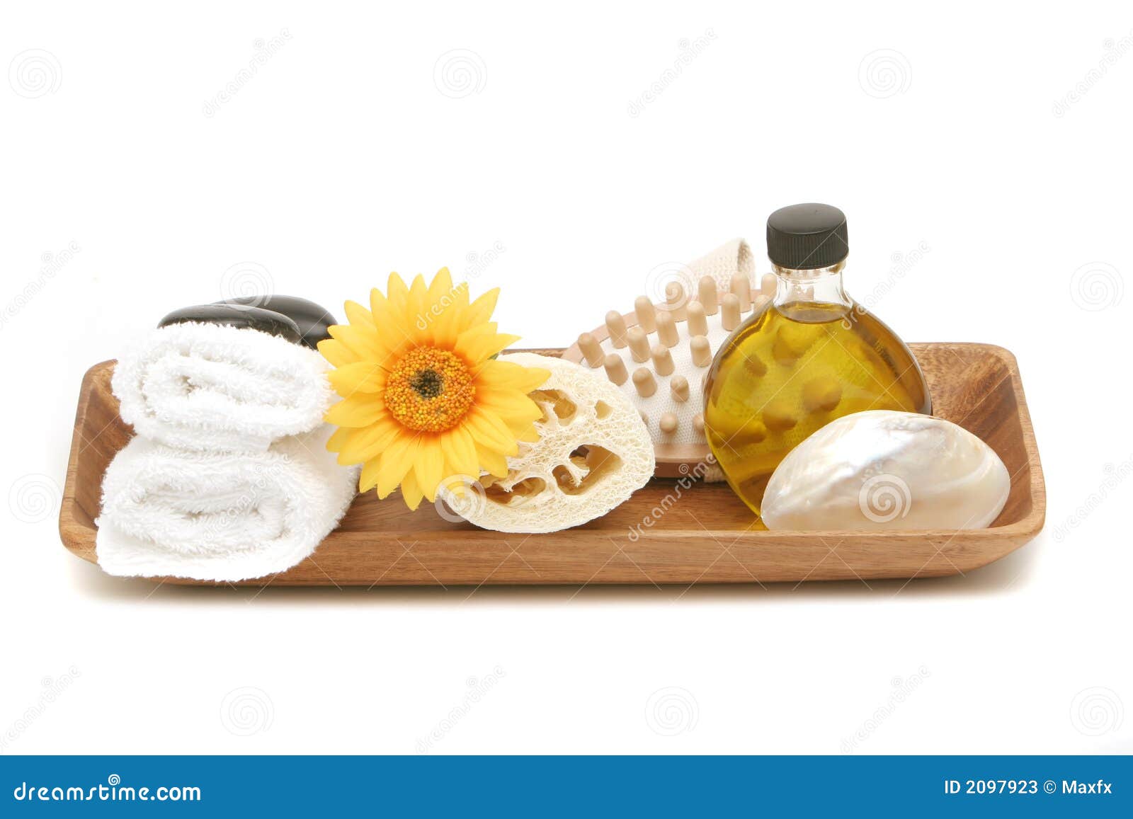 Spa objects in tray stock image. Image of decoration, flower - 2097923