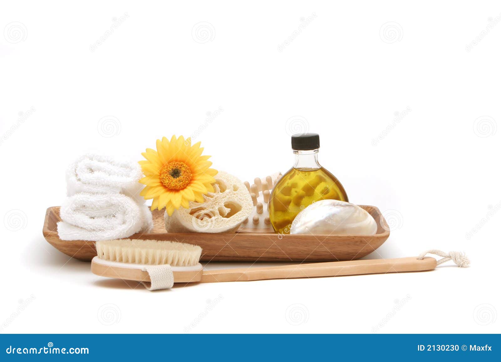 Spa objects in tray stock photo. Image of clean, daisy - 2130230