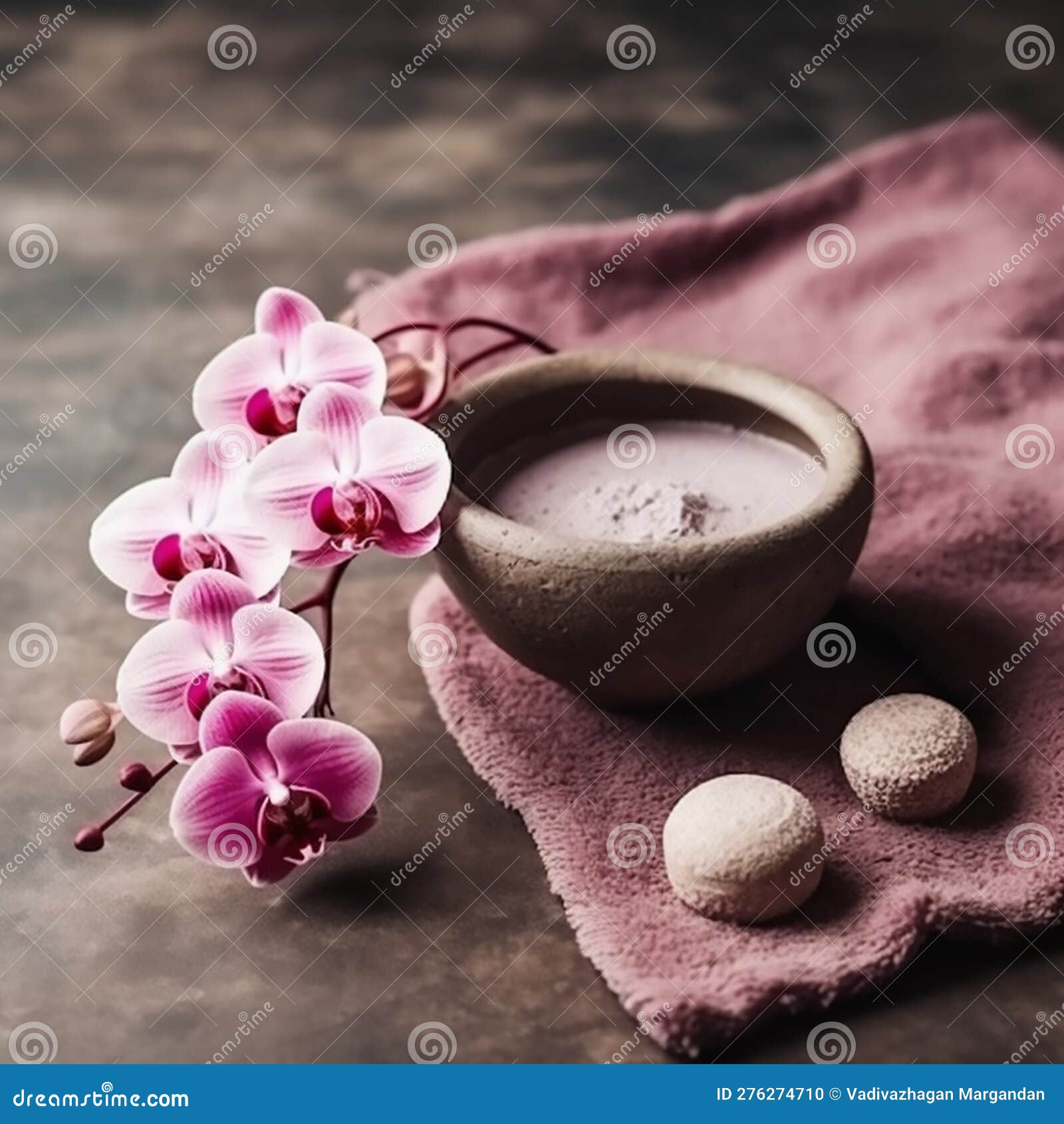 Spa Orchid Setting As Inspiration for a Relaxation Stock Illustration ...