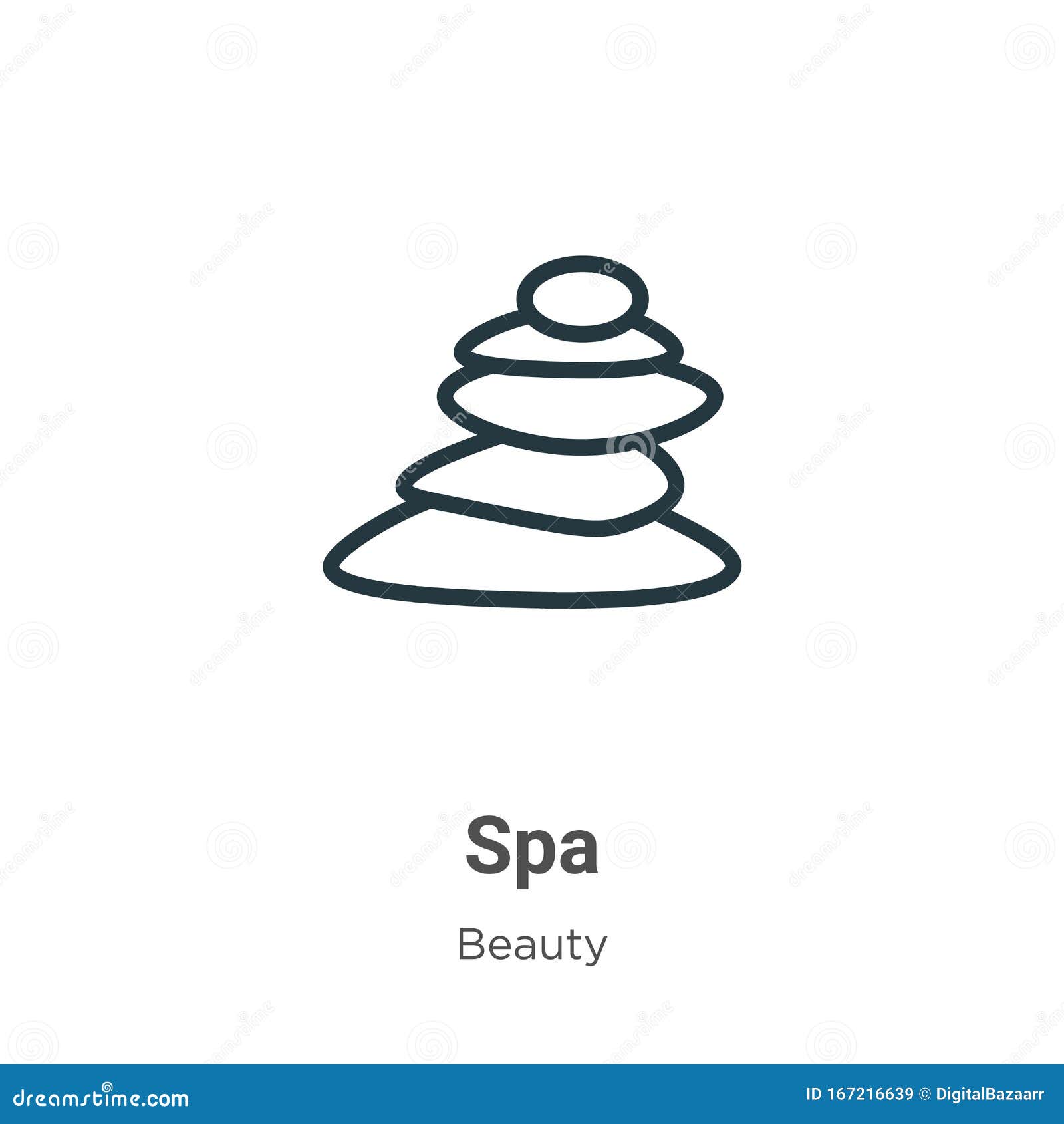 Spa Outline Vector Icon. Thin Line Black Spa Icon, Flat Vector Simple ...