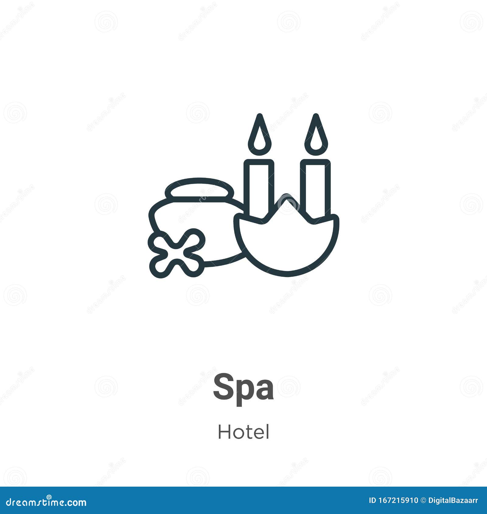 Spa Outline Vector Icon. Thin Line Black Spa Icon, Flat Vector Simple ...