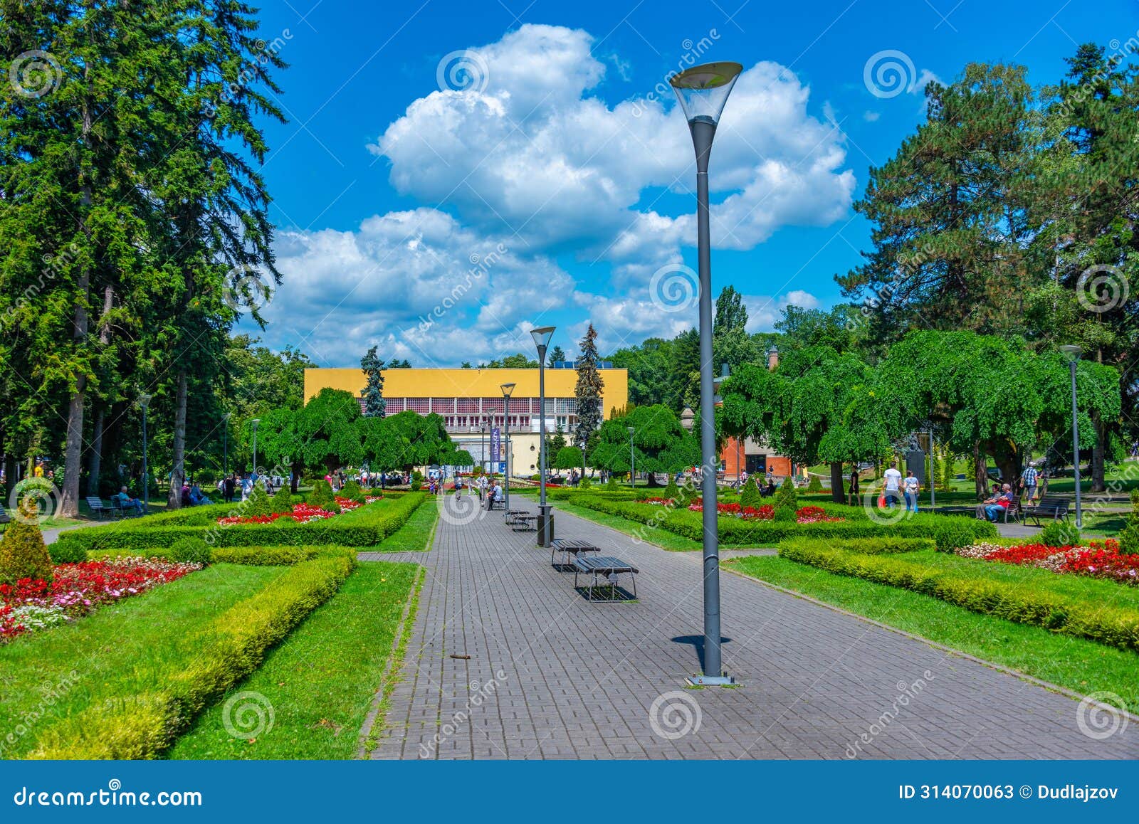 Spa Park at Vrnjacka Banja Town in Serbia Stock Image - Image of merkur ...