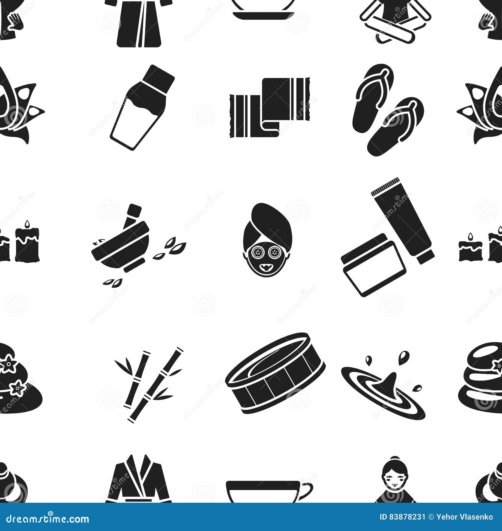 Spa Pattern Icons in Black Style. Big Collection of Spa Vector Symbol ...