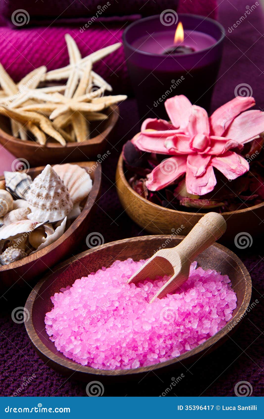 Spa stock image. Image of soap, sticks, candle, salts - 35396417