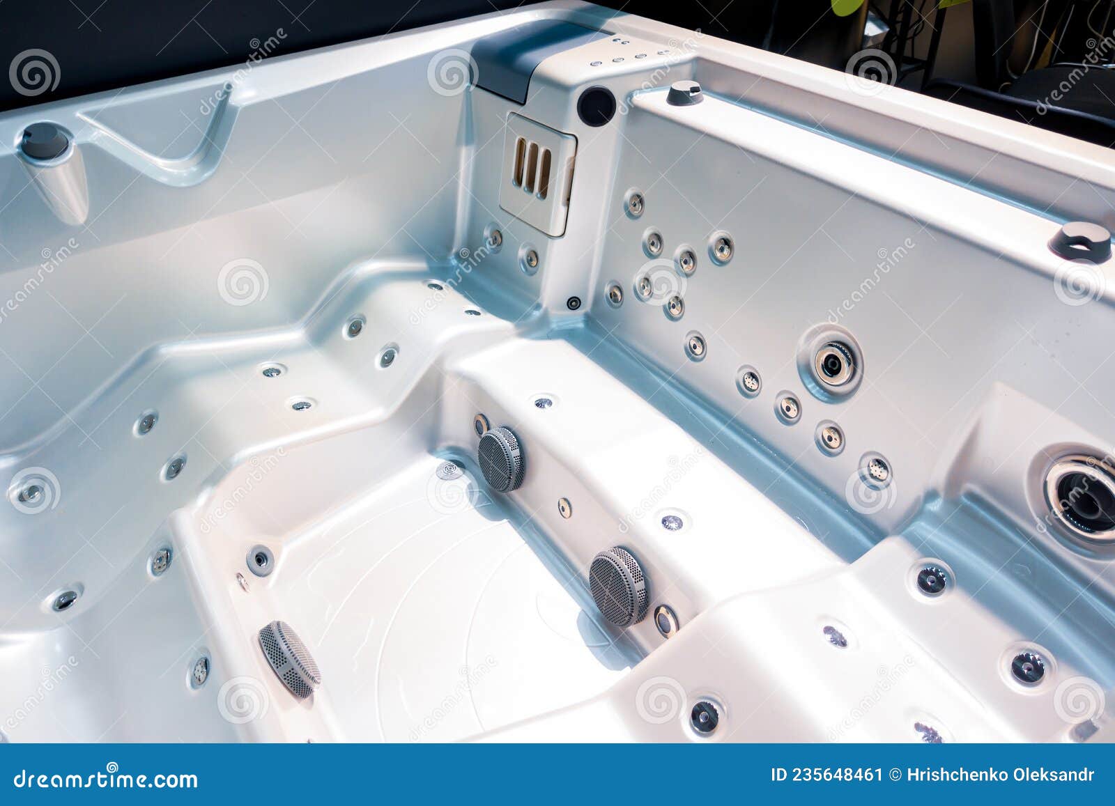 SPA Pools Jacuzzi. Bathroom with Hydromassage and Jacuzzi Stock Image ...