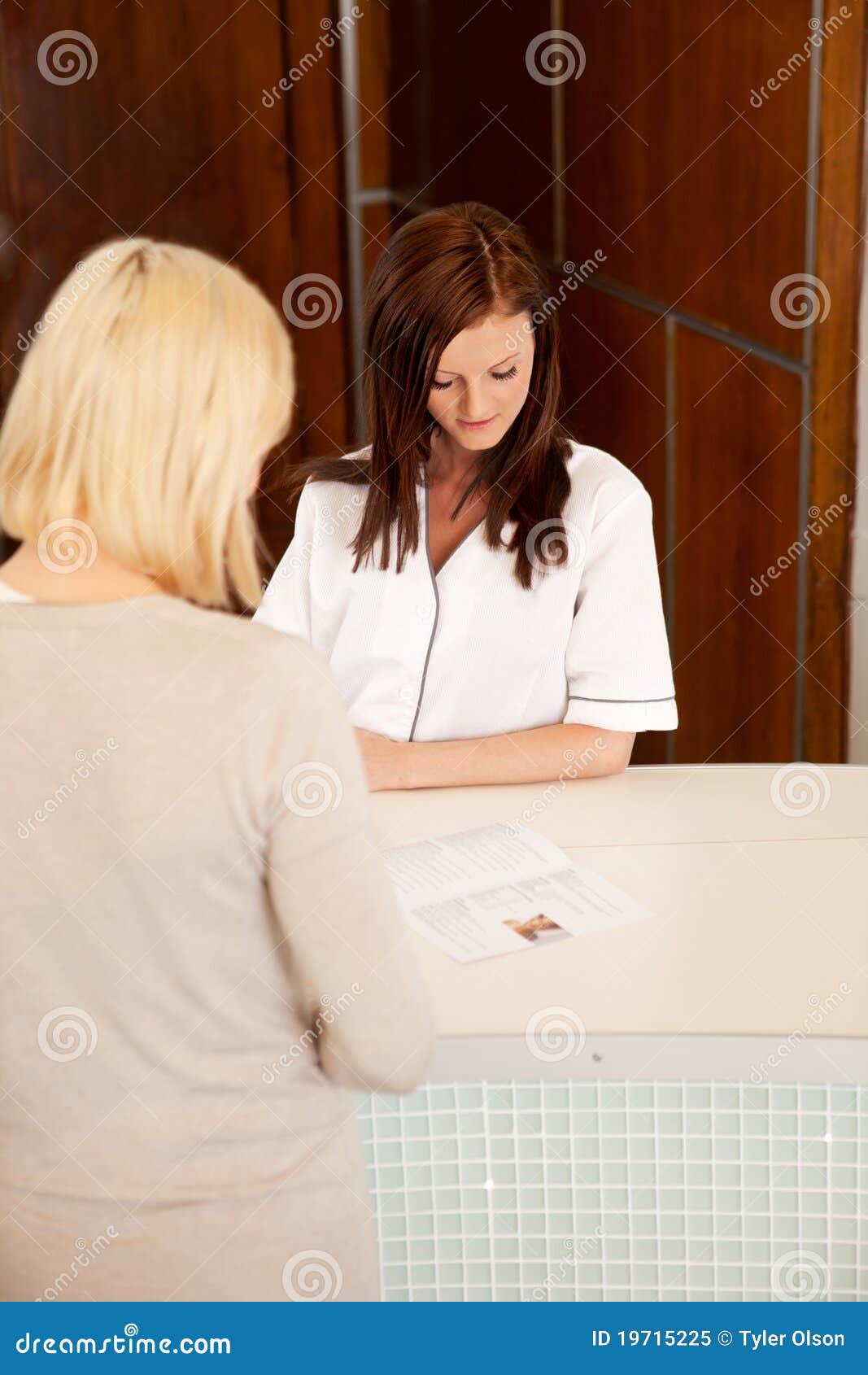Spa Reception stock image. Image of person, fresh, people - 19715225