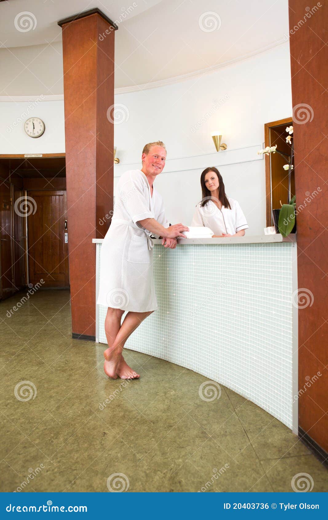 Spa Recption with Customer stock photo. Image of assistant - 20403736