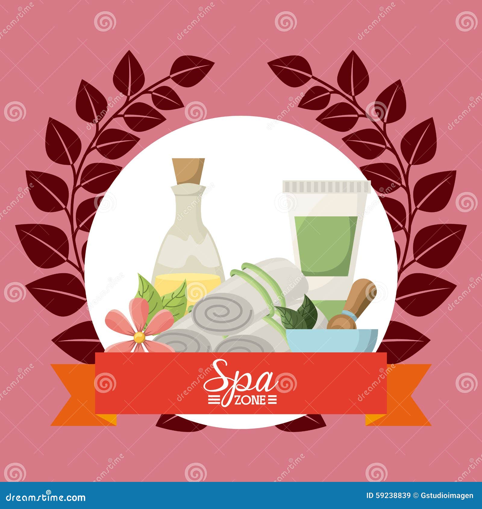 Spa relaxation area stock vector. Illustration of massage - 59238839