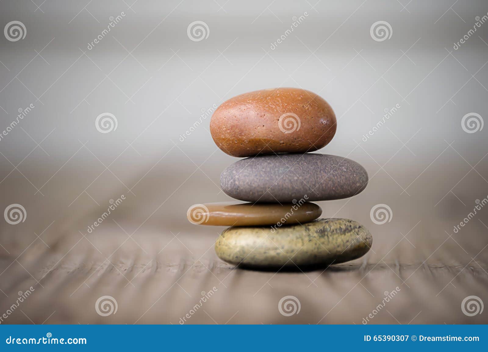 Spa Rocks in a Stack on Wood Surface Stock Image - Image of smooth ...