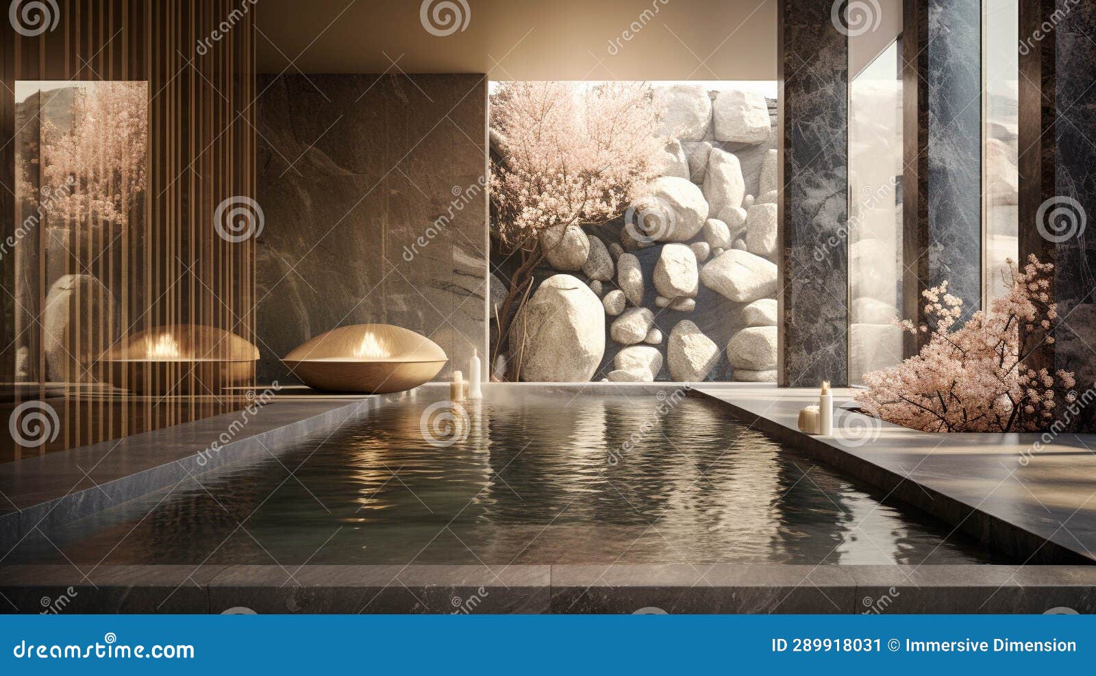 Spa Room with Natural Stone and Water Elements. Relaxation Haven ...