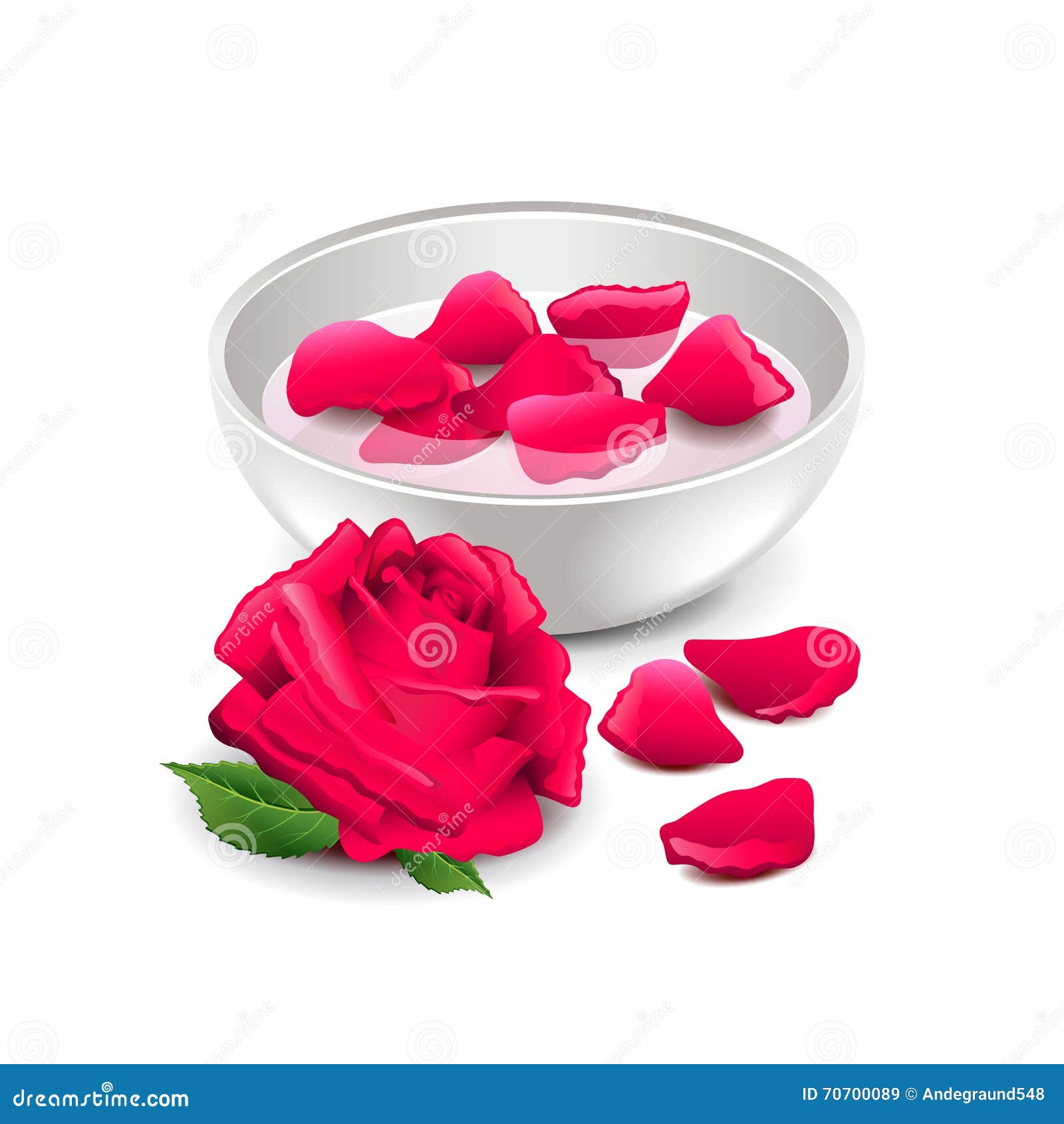 Spa Rose Water on White Vector Stock Vector - Illustration of color ...