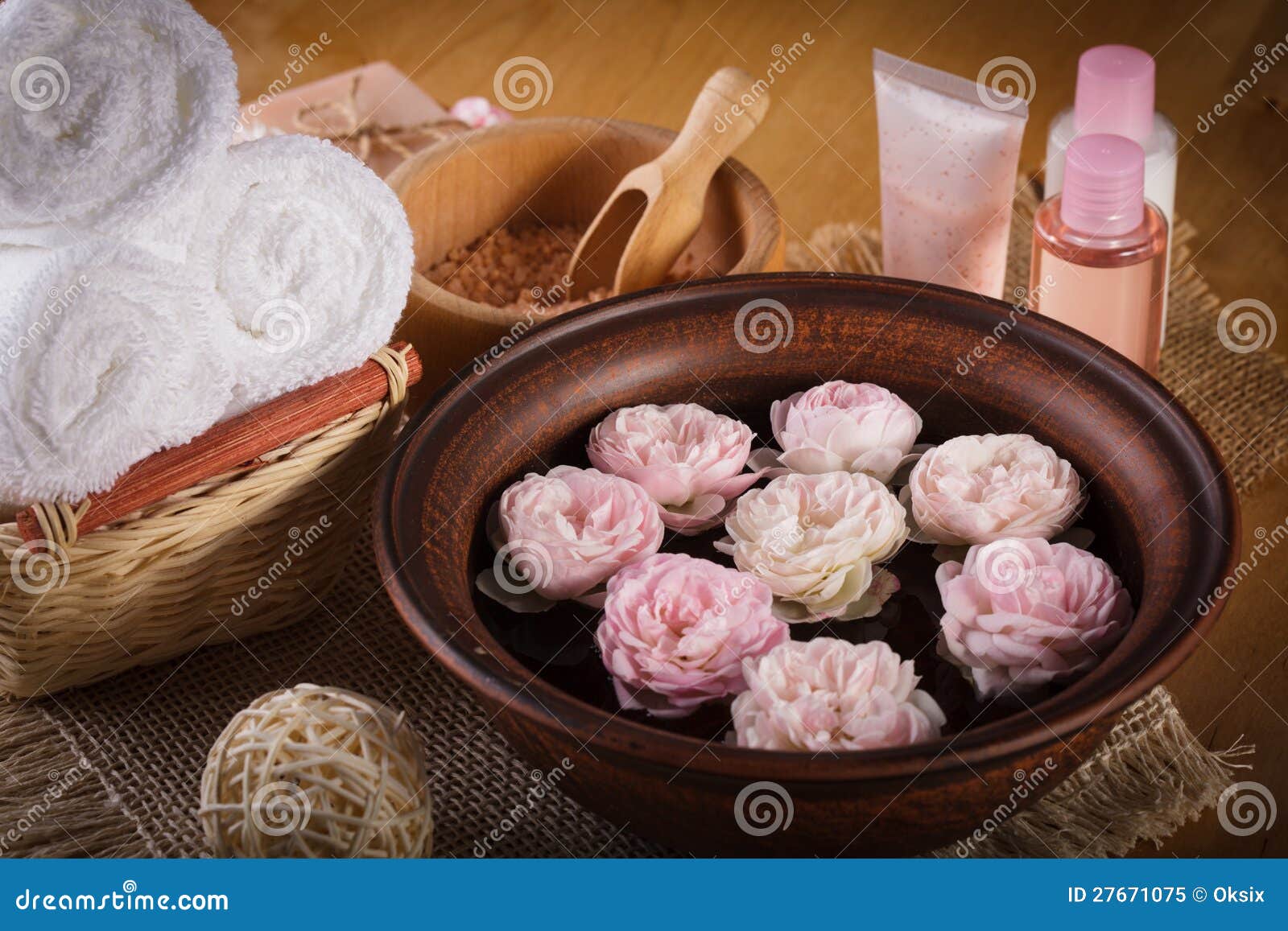 Spa with roses stock image. Image of background, manicure - 27671075