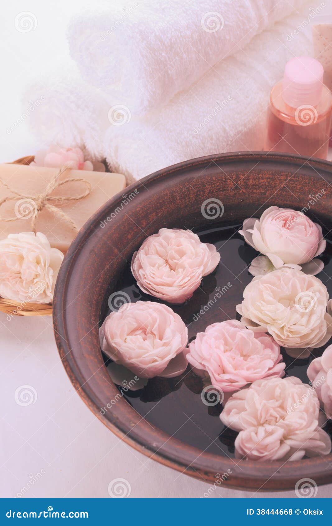 Spa with roses stock photo. Image of bath, cosmetics - 38444668