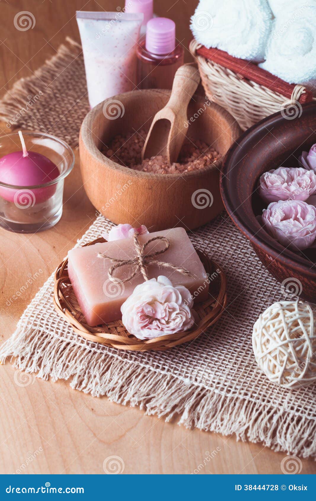 Spa with roses stock photo. Image of beauty, luxury, bowl - 38444728