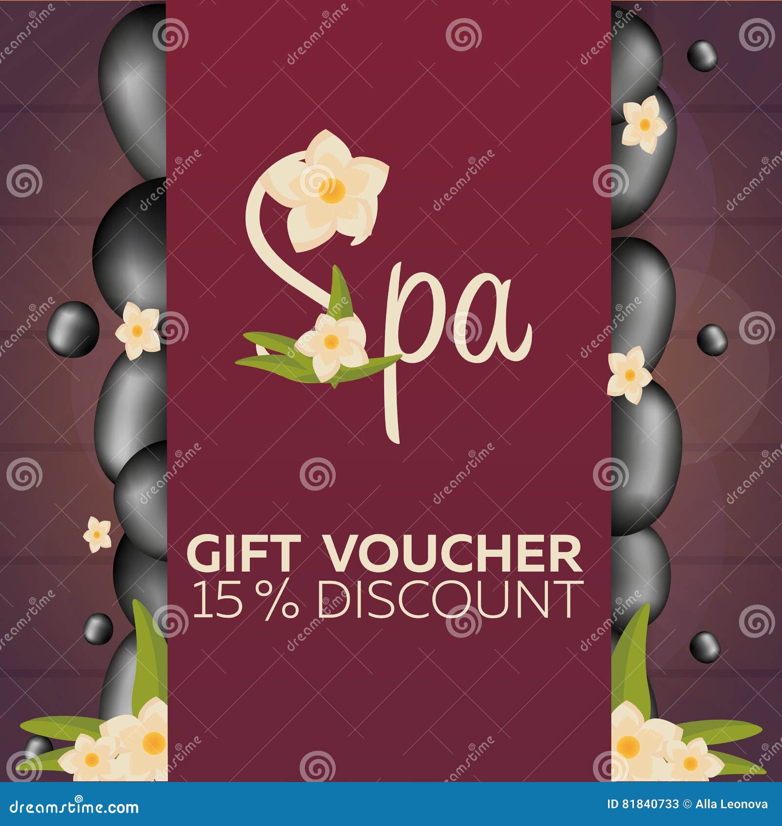 Spa Salon Gift Certificate. Wood Texture. Vector Illustration. Stock ...