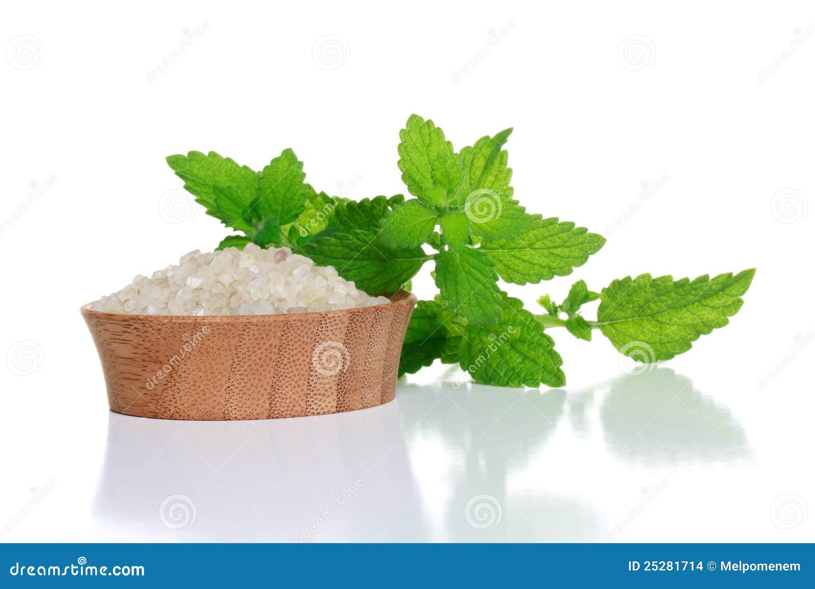 Spa Salt and Fresh Mint Leaves Stock Photo - Image of lemon, life: 25281714
