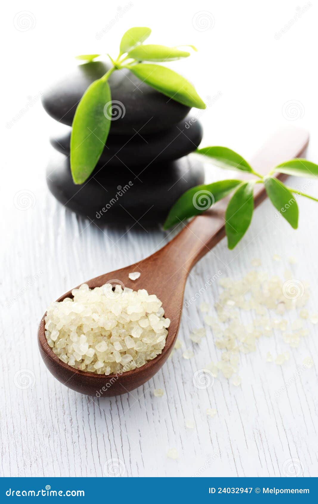 Spa Salt in Spoon and Spa Stones Stock Image - Image of nature, beauty ...
