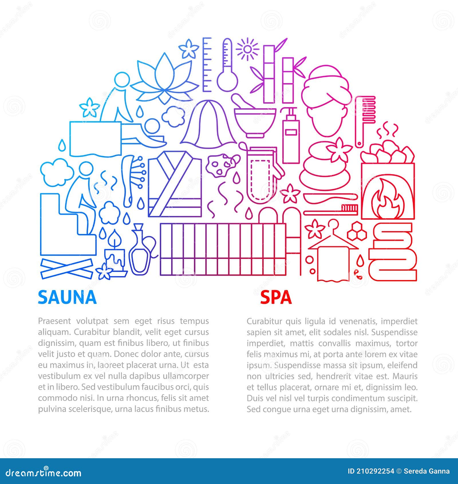 Spa Sauna Line Template stock vector. Illustration of aromatherapy ...