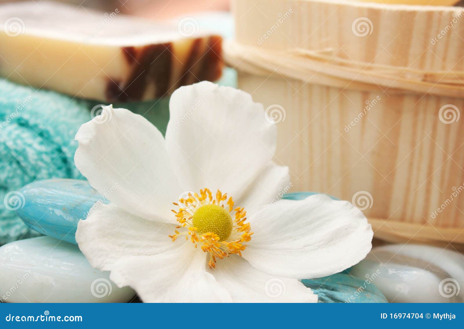 Spa setting with flower stock photo. Image of flora, flame - 16974704