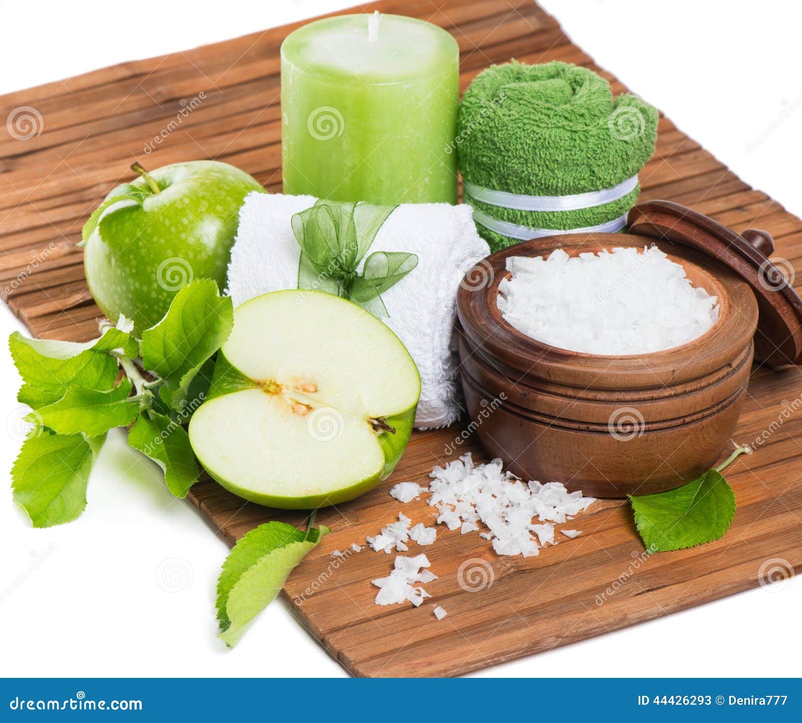 Spa Setting with Green Apple Stock Image - Image of green, toiletry ...