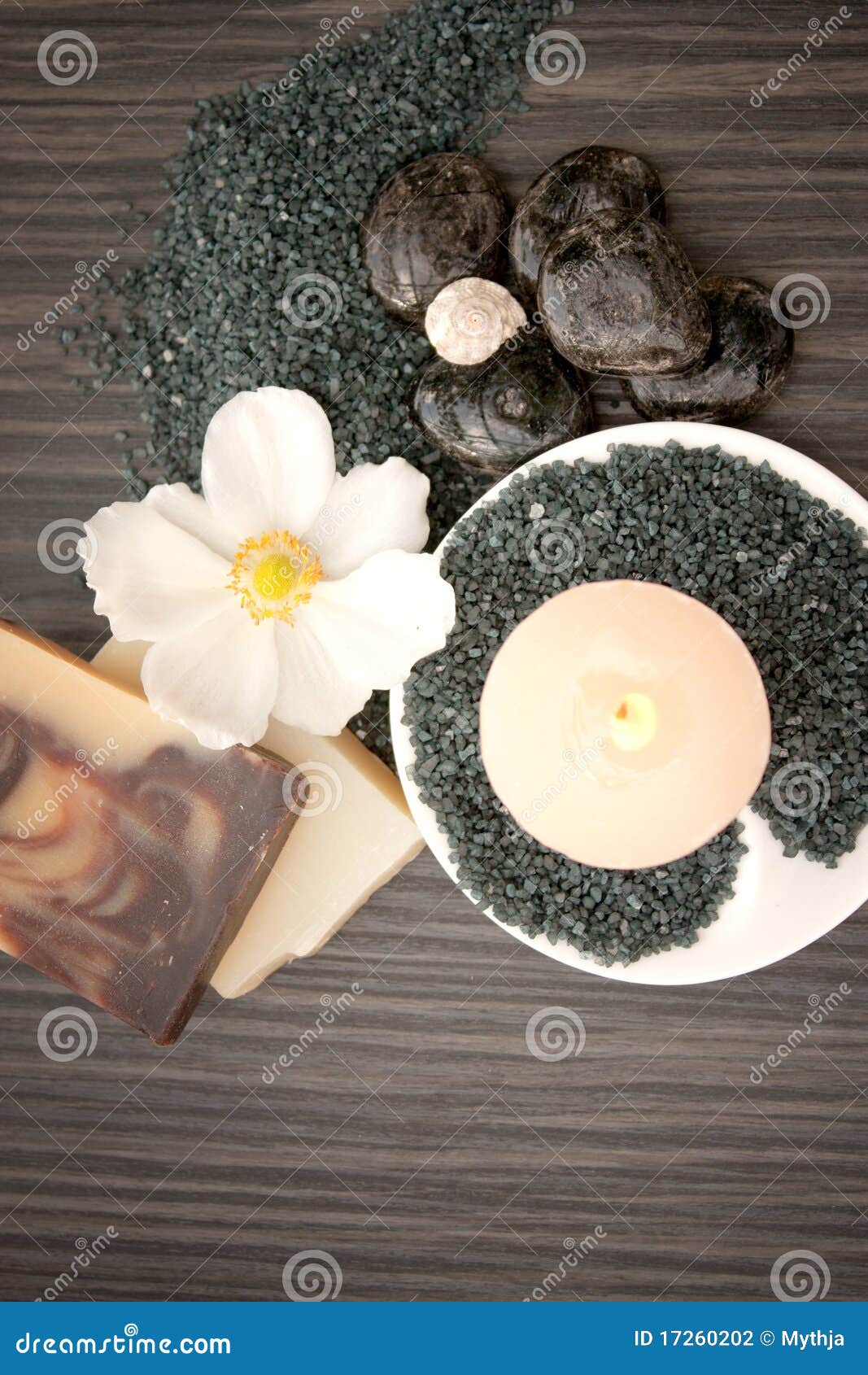 Spa setting with hot rocks stock photo. Image of healthy - 17260202