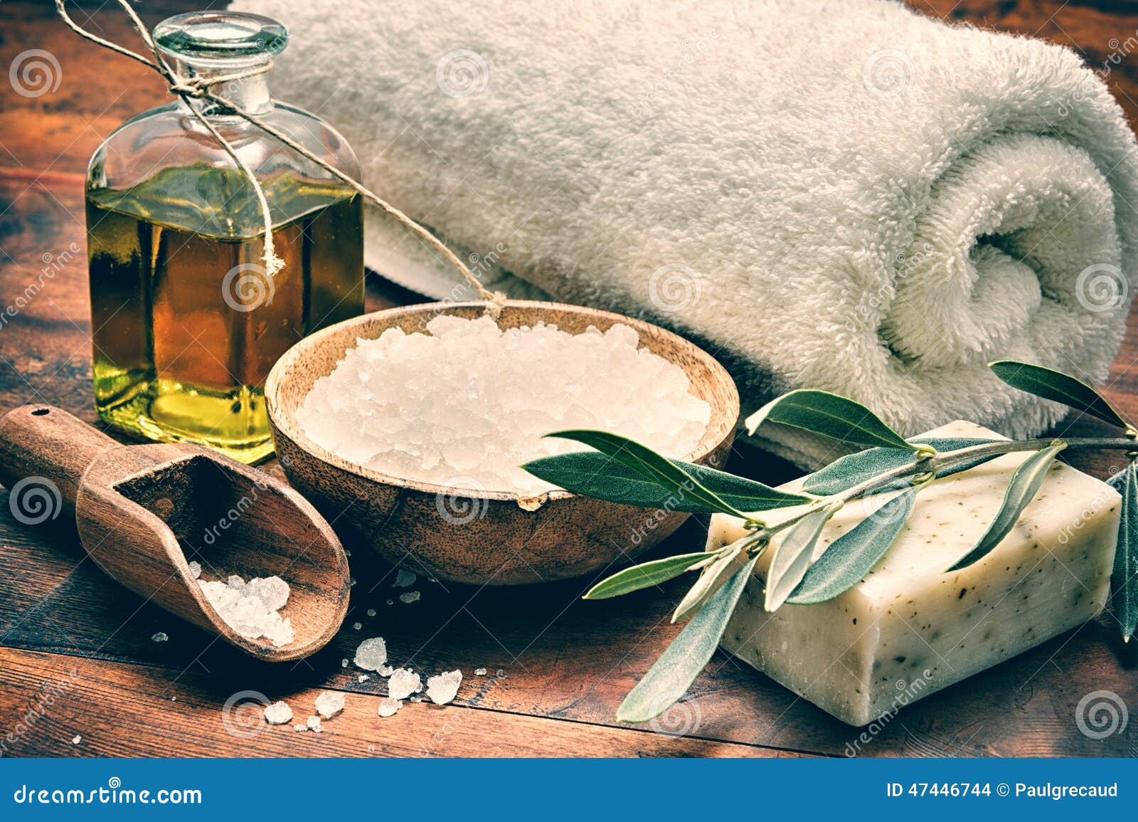 Spa Setting with Natural Olive Soap Stock Photo - Image of herbal ...