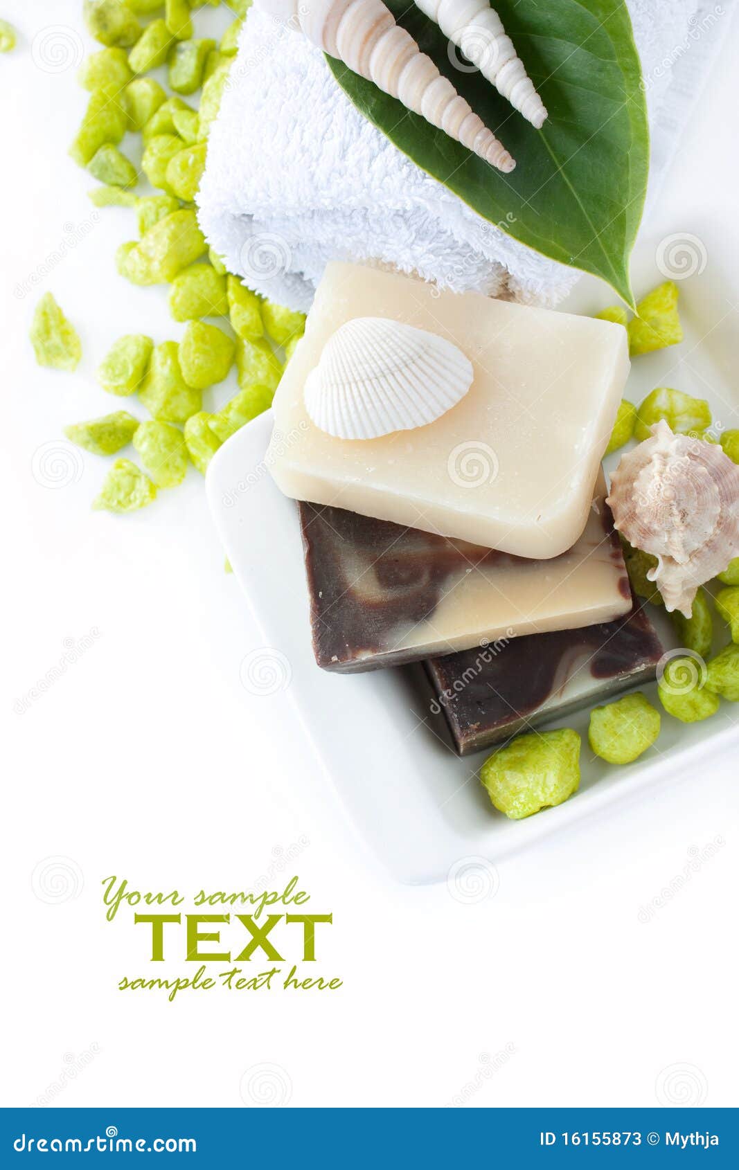 Spa Setting with Natural Soaps and Shampoo Stock Image - Image of ...