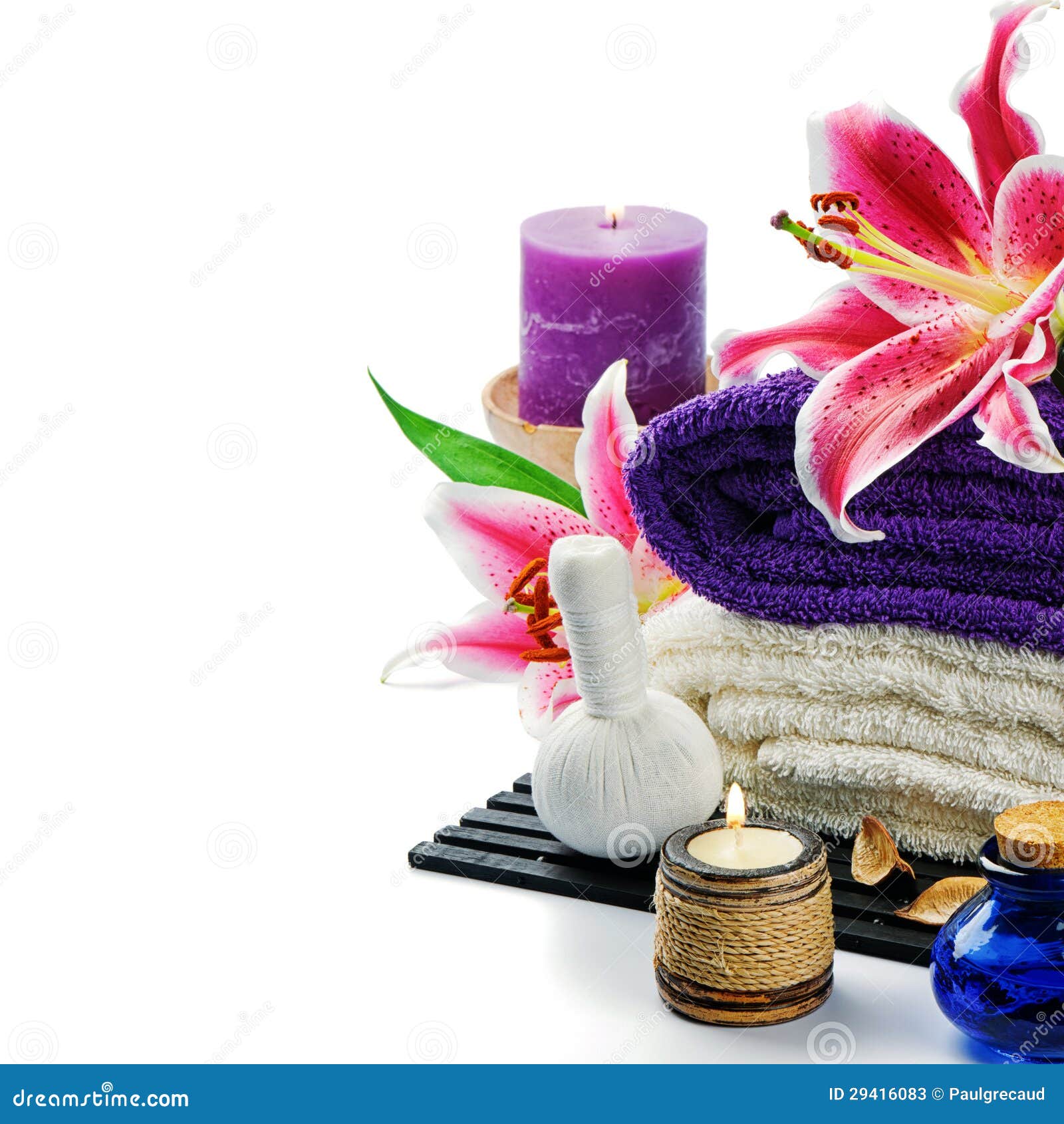 Spa setting in purple tone stock image. Image of dayspa - 29416083