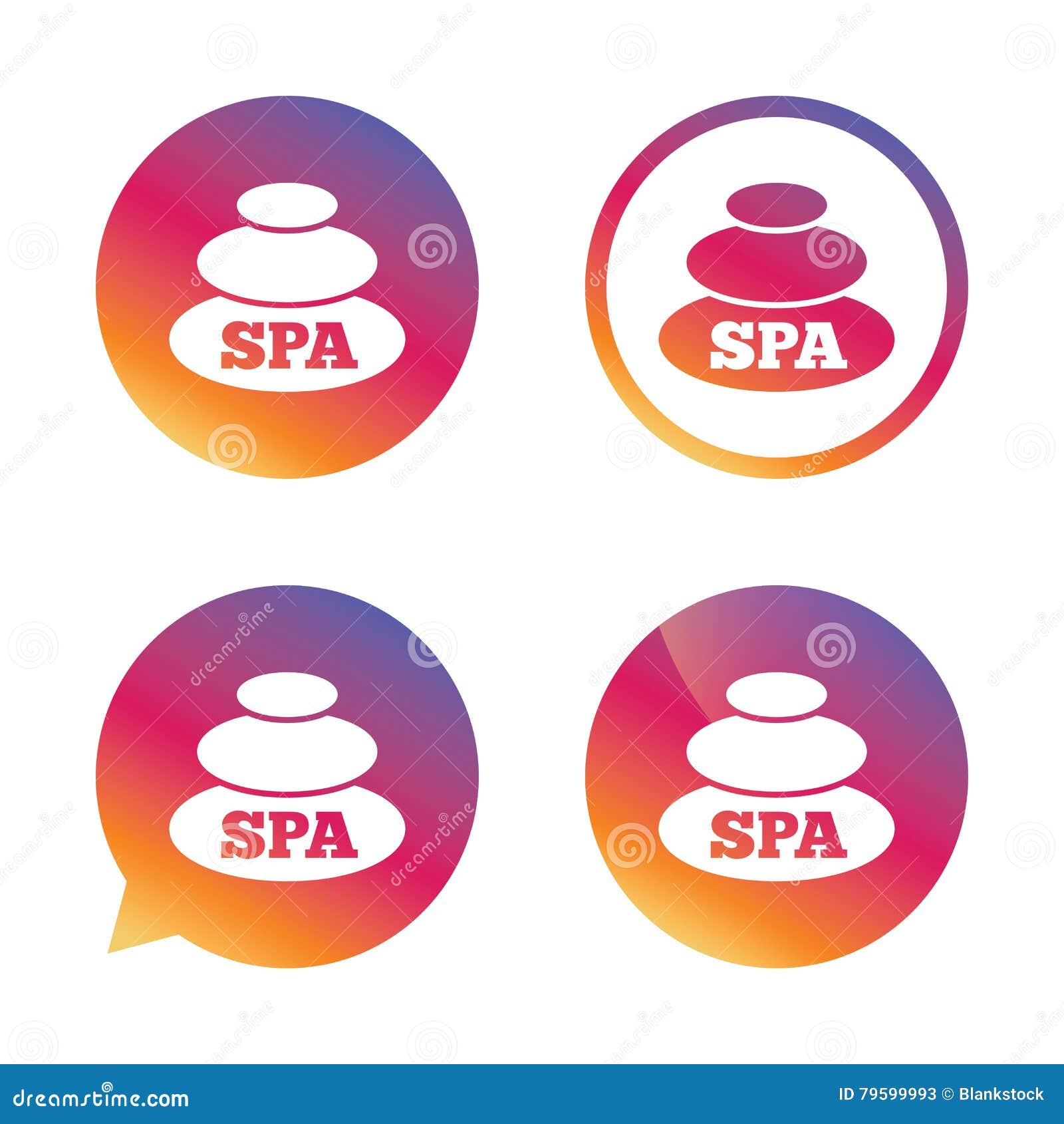 Spa Sign Icon. Spa Stones Symbol Stock Vector - Illustration of chat ...