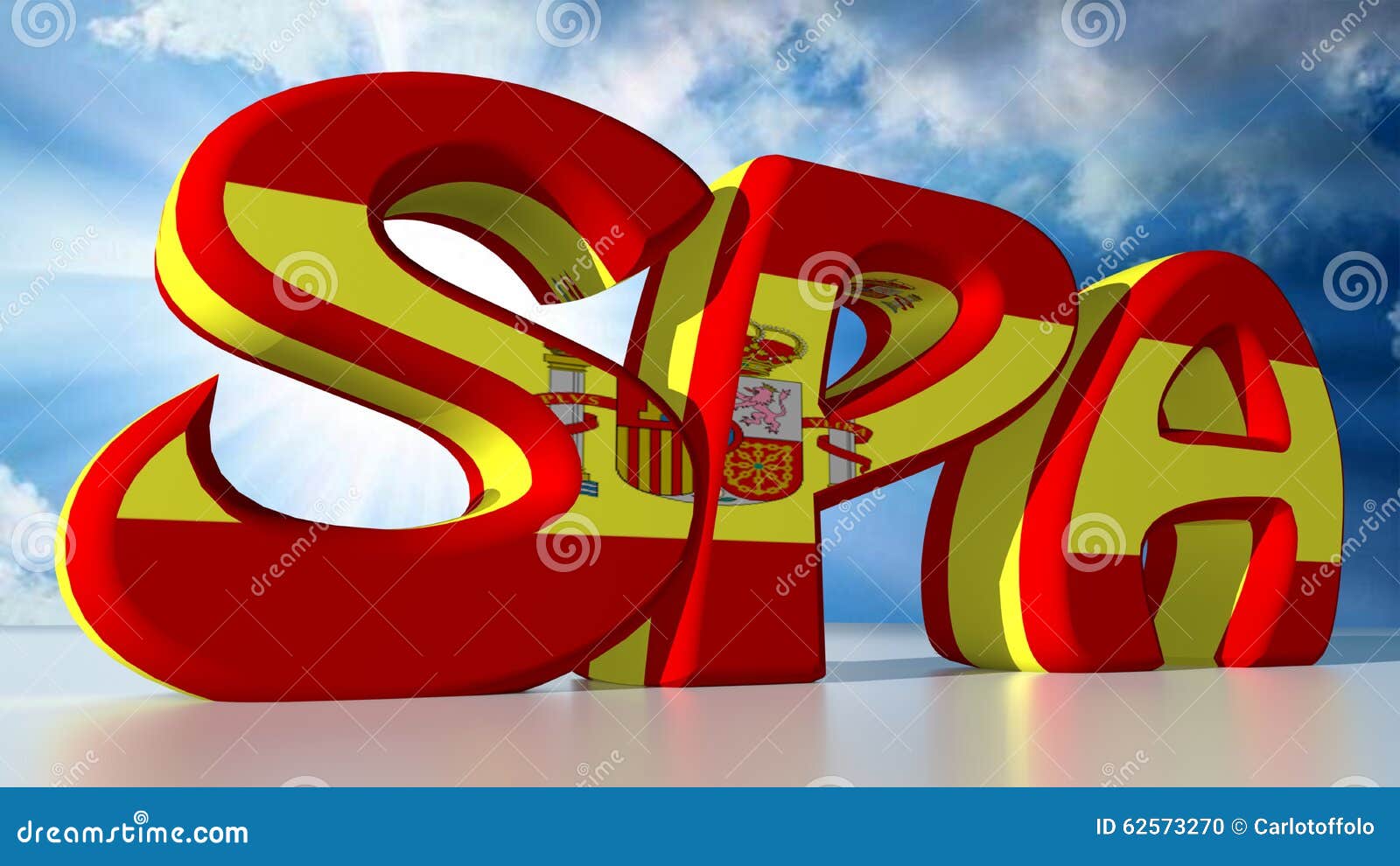 SPA for spanish stock illustration. Illustration of study - 62573270
