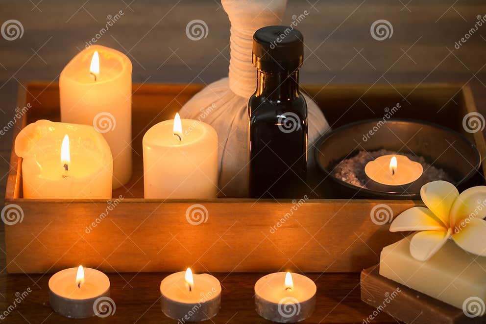 Spa Still Life with Candles Stock Image - Image of flower, burning ...